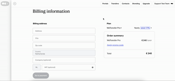 VAT and WeTransfer subscriptions – WeTransfer Support