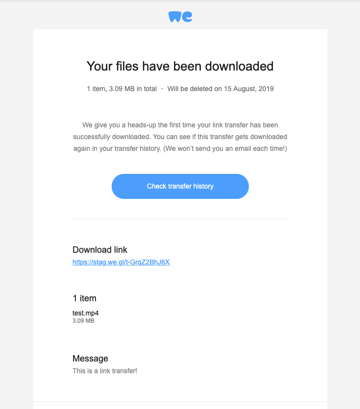 What are confirmation emails? – WeTransfer Support