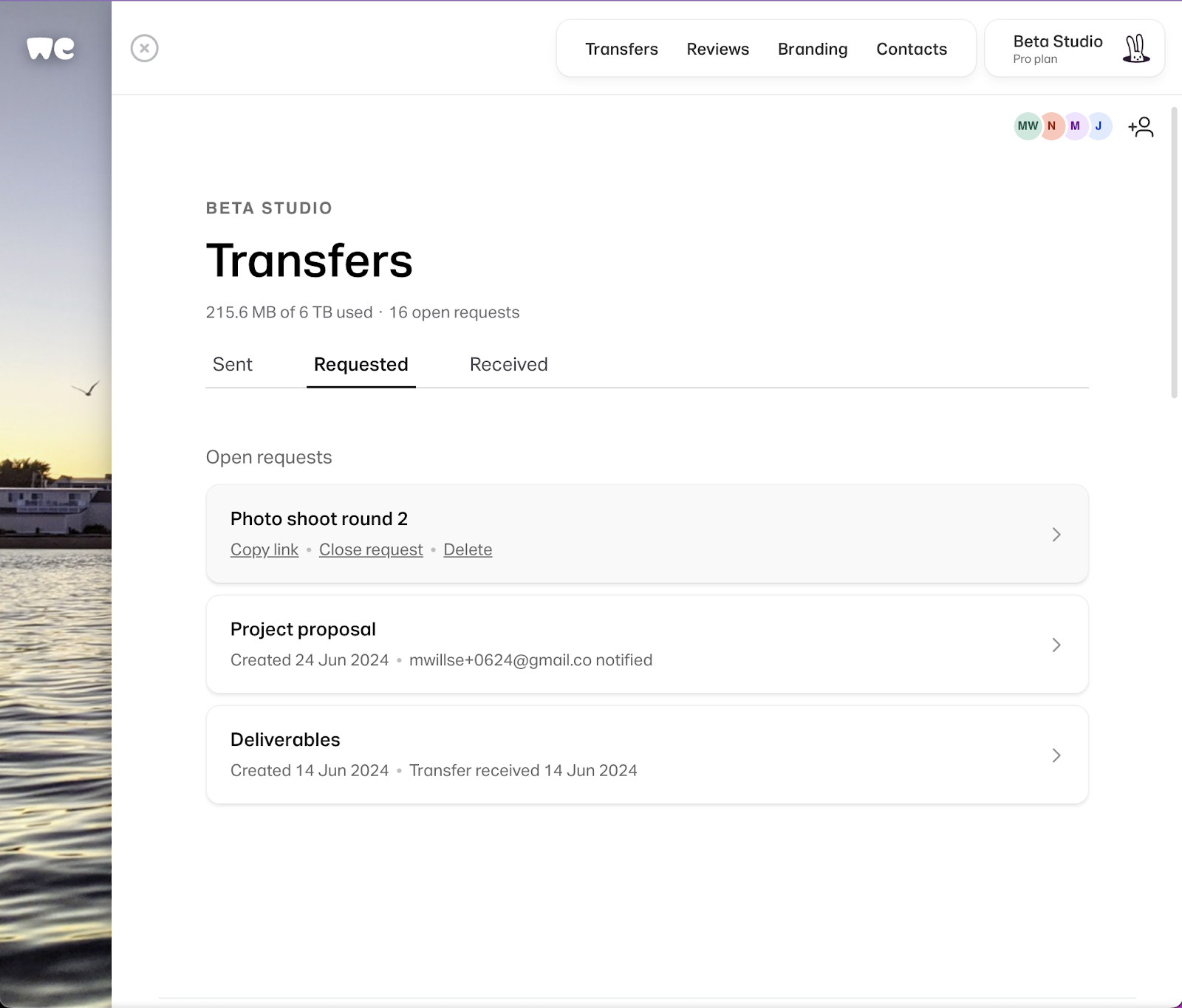 Track and manage your file requests – WeTransfer Support