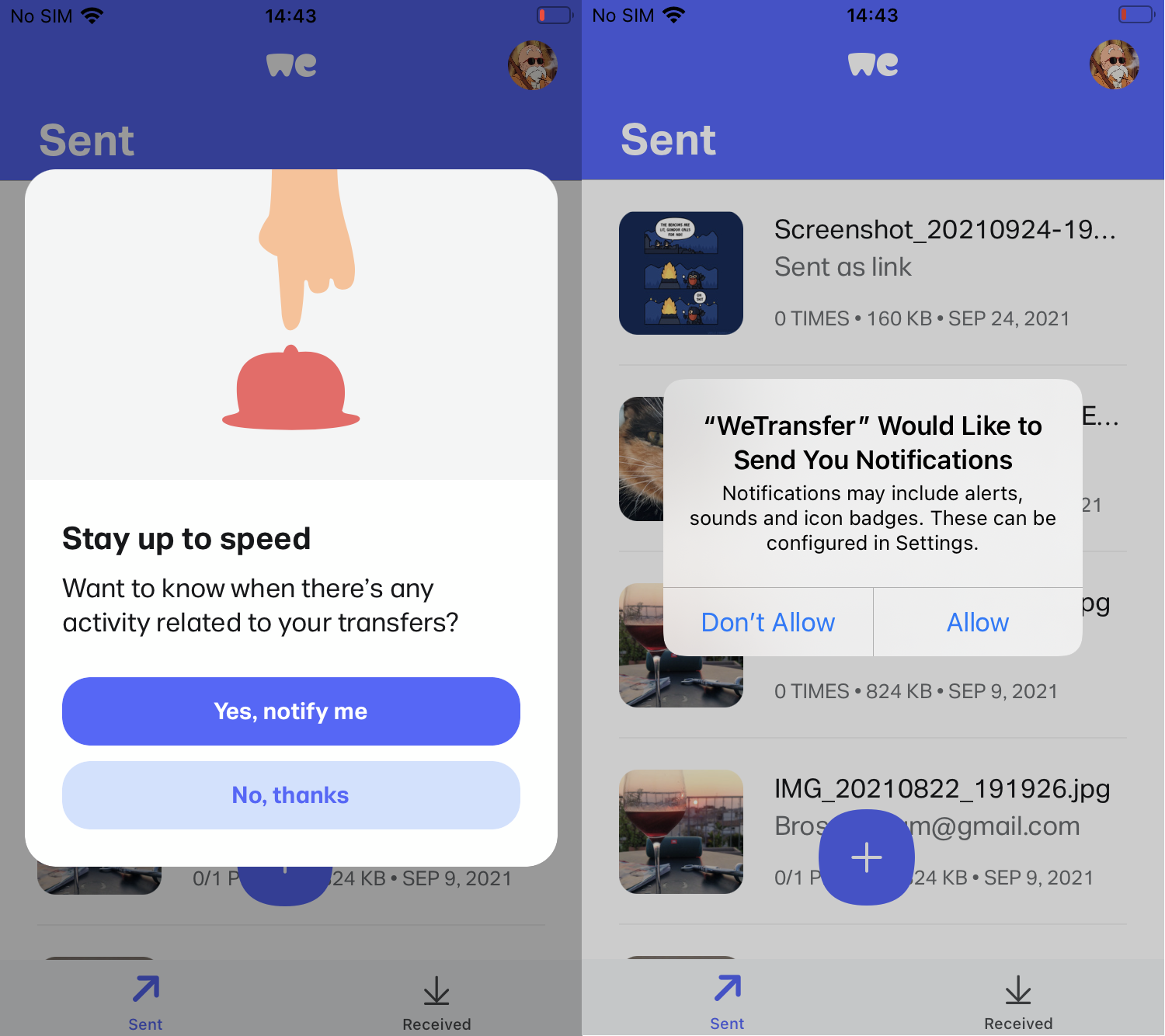 Qu'est-ce que les notifications push ? (iOS) – WeTransfer Aide